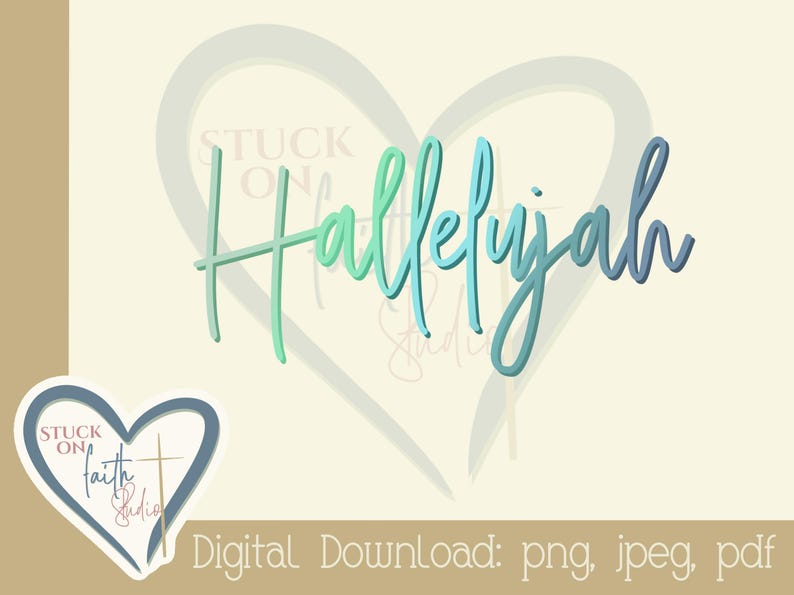 Hallelujah - Digital Download, Clip Art, Use for Stickers, Notecards ...