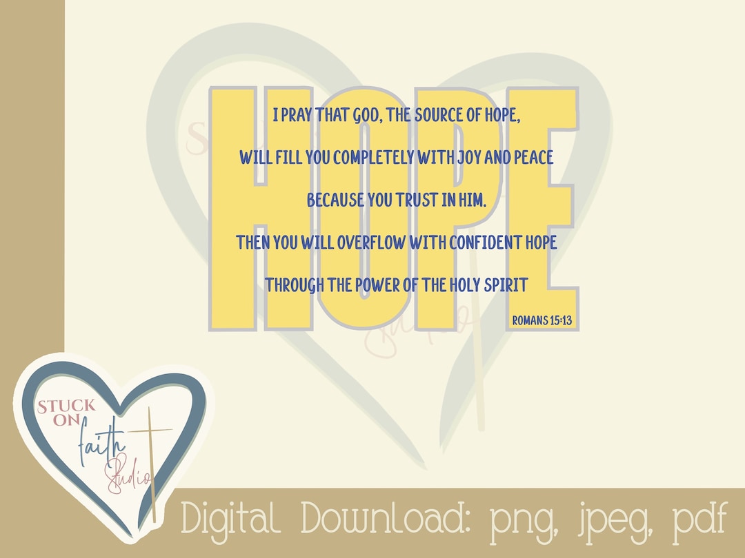 Hope I Pray That God the Source of Hope - Digital Download, Clip Art ...