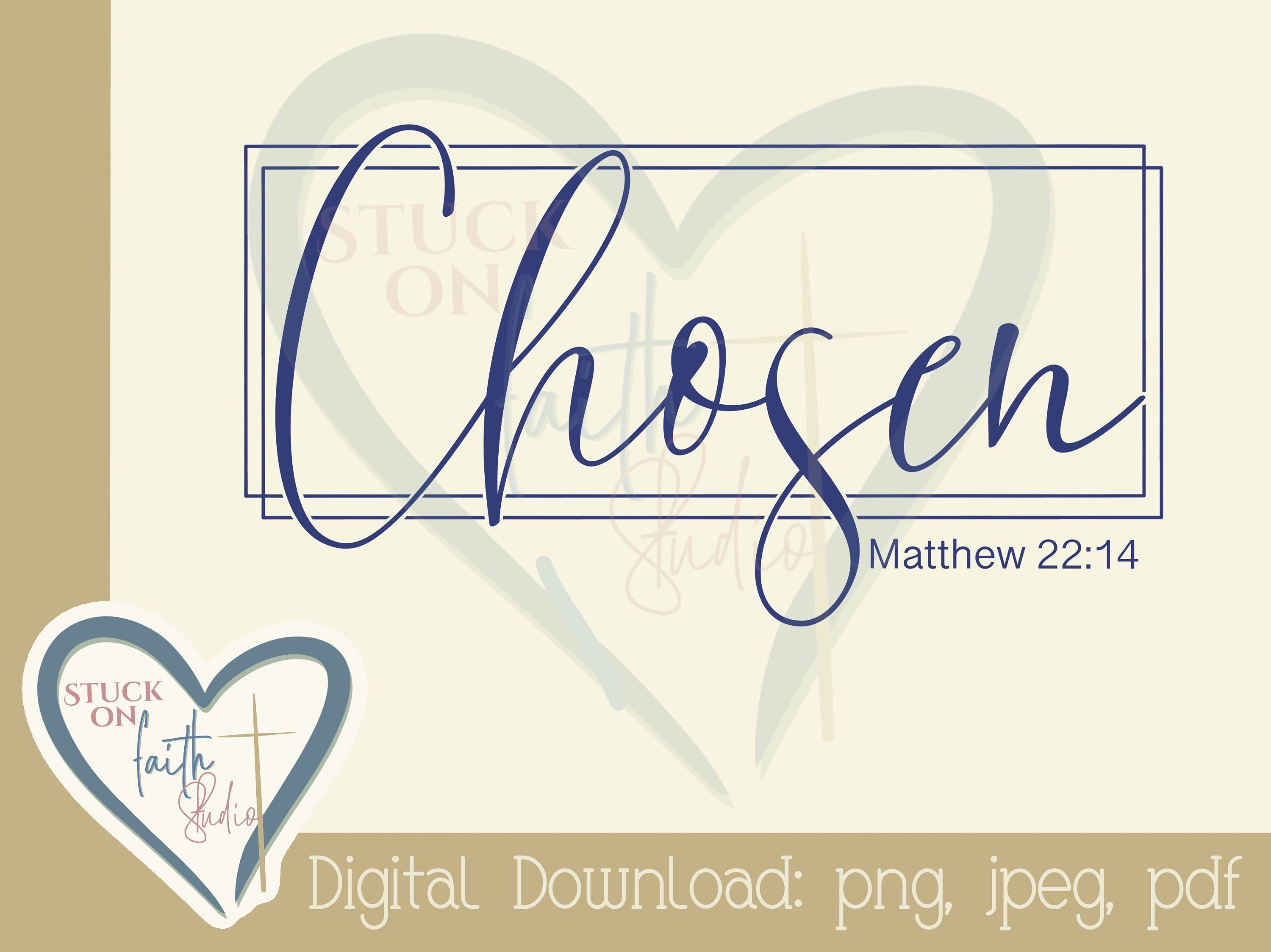Chosen, Matthew 22:14 - Digital Download, Clip Art, Use for Stickers ...