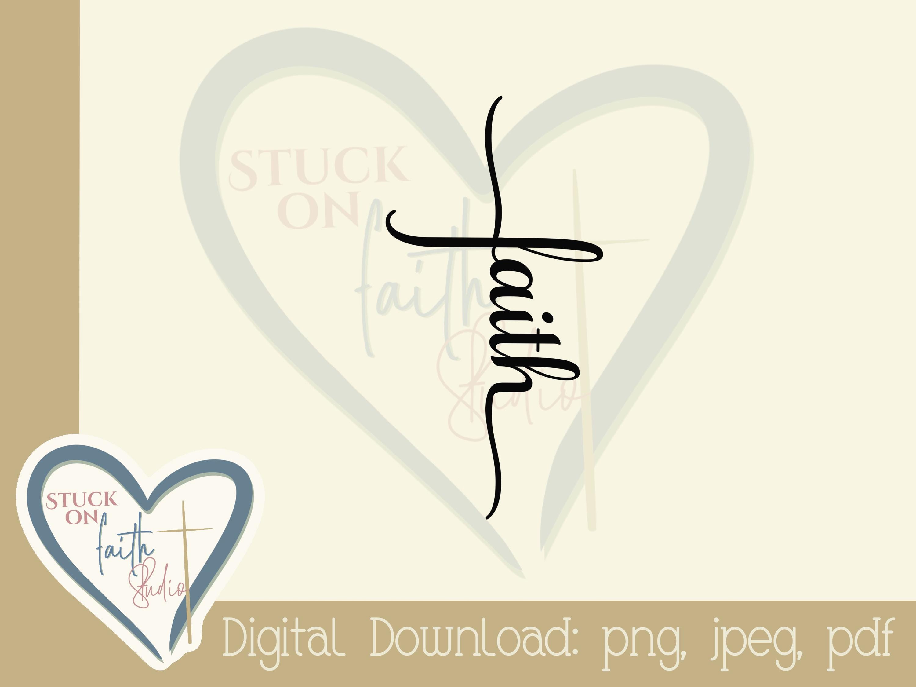 Faith Cross - Digital Download, Clip Art, Use for Stickers, Notecards ...