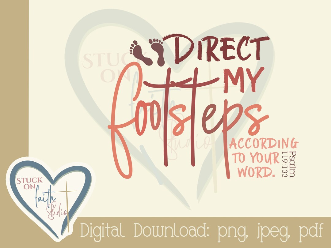 Direct My Footsteps - Digital Download, Clip Art, Use for Stickers ...