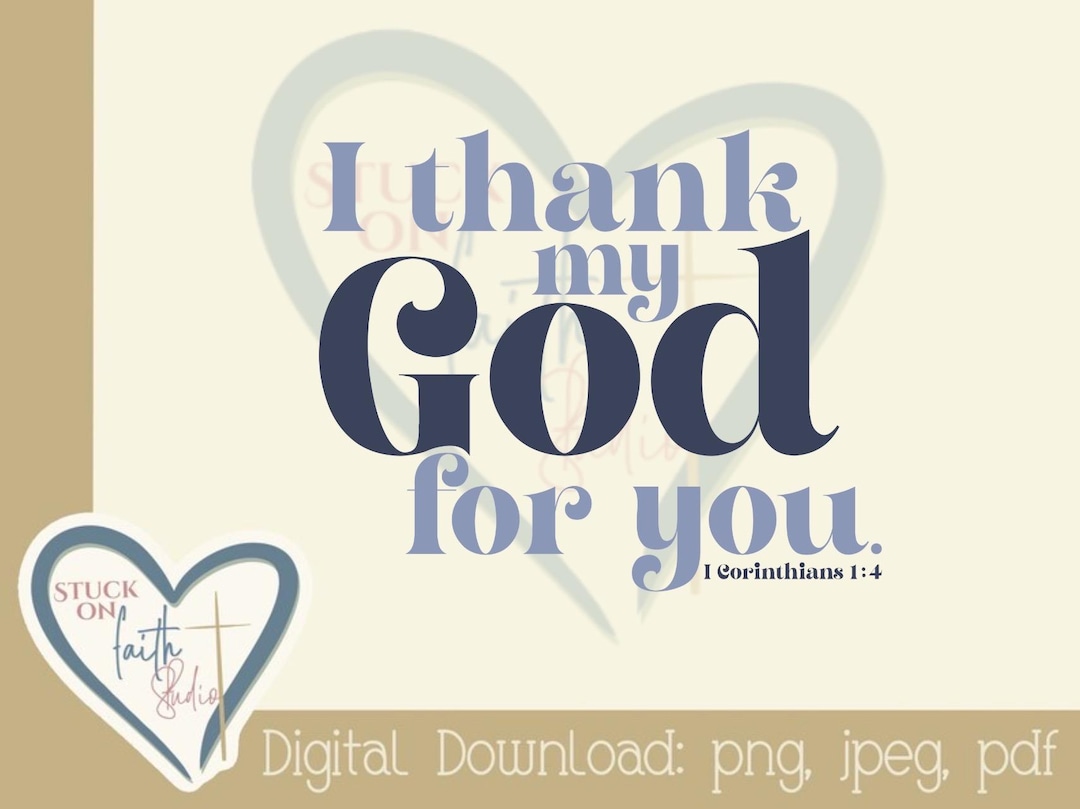 I Thank My God for You - Digital Download, Clip Art, Use for Stickers ...