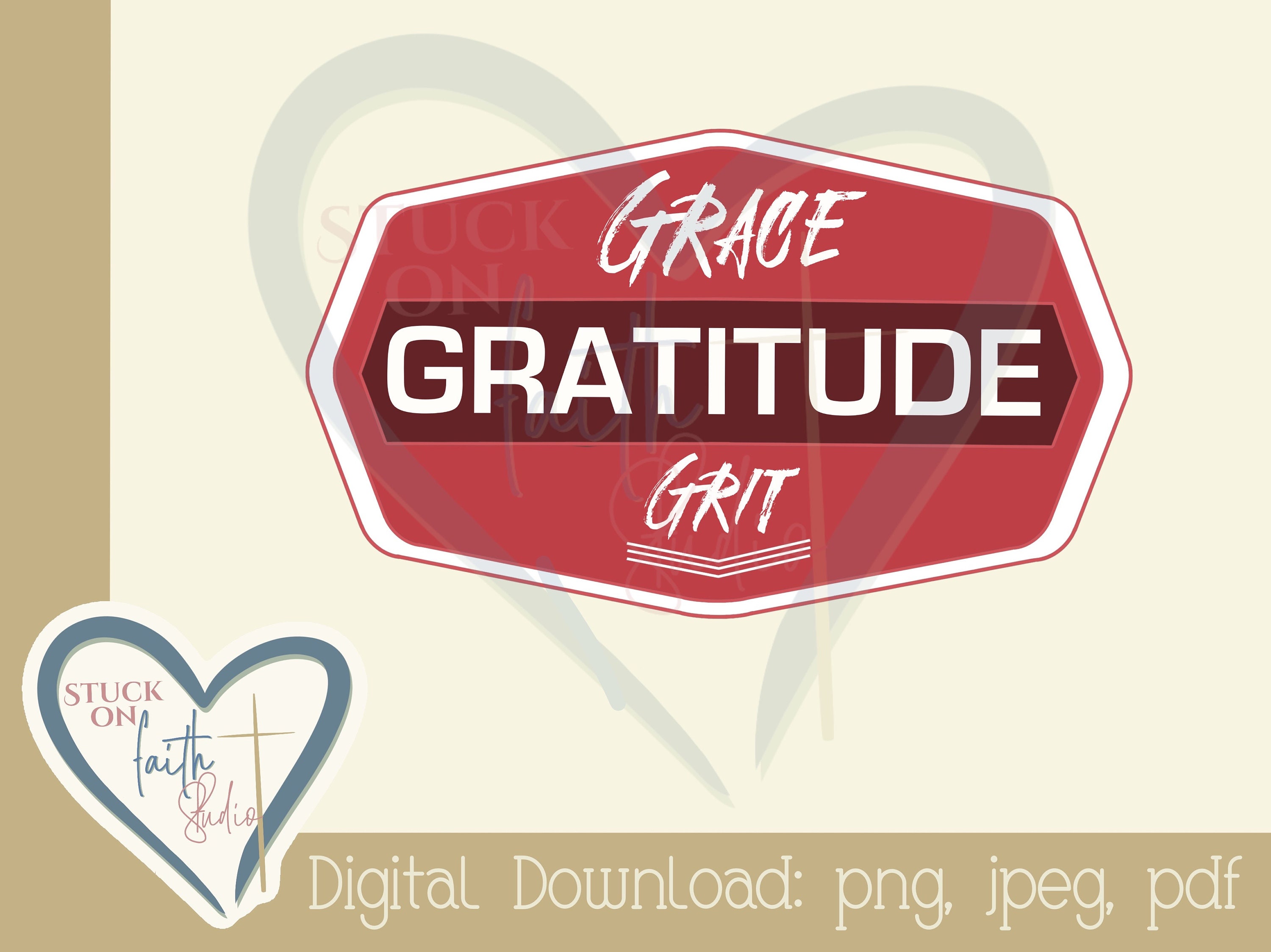 Grace Gratitude Grit - Digital Download, Clip Art, Use for Stickers ...