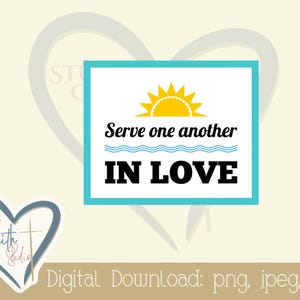 Serve One Another in Love Sun With Wave - Digital Download, Clip Art ...