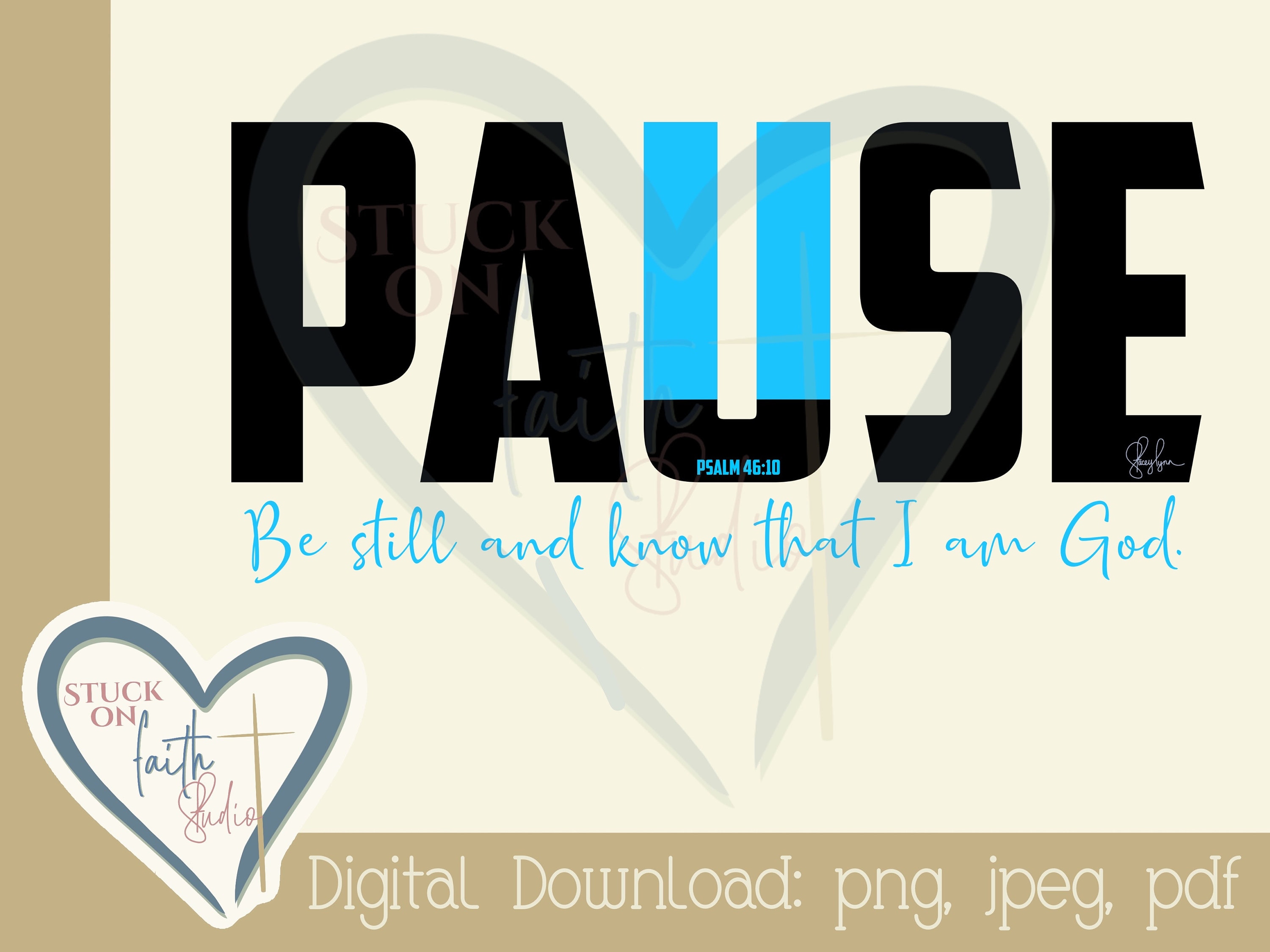 Pause - Be Still and Know - Digital Download, Clip Art, Use for ...