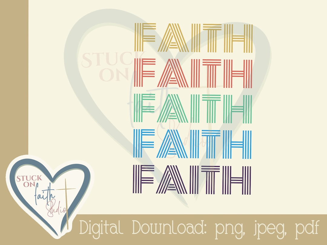 Faith - Retro Style Digital Download, Clip Art, Use for Stickers ...