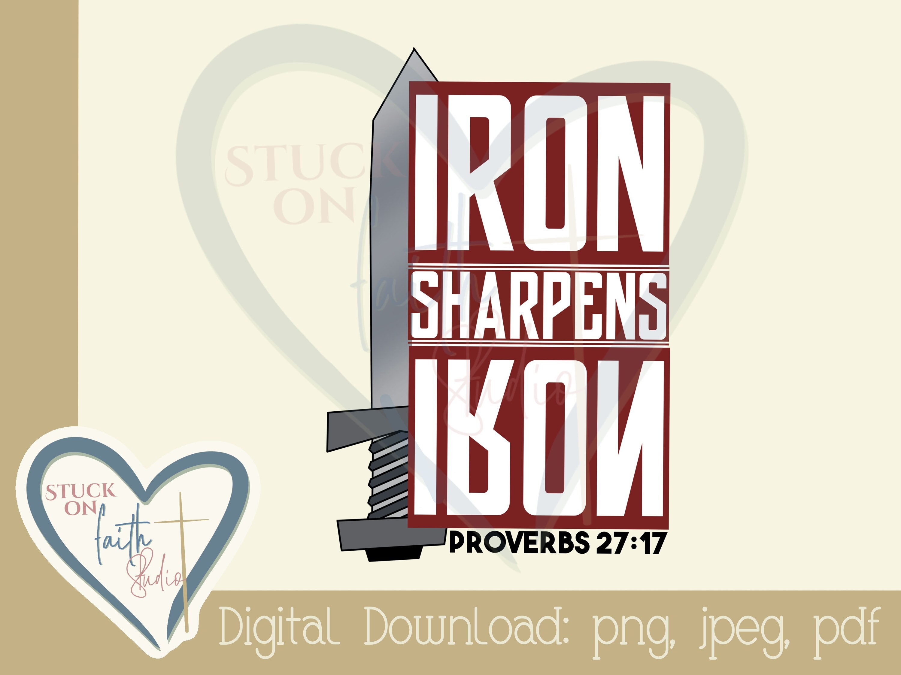 Iron Sharpens Iron - Proverbs 27:17 - Digital Download, Clip Art, Use ...