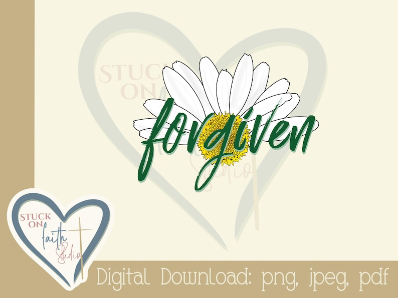Forgiven Flower - Digital Download, Clip Art, Use for Stickers ...