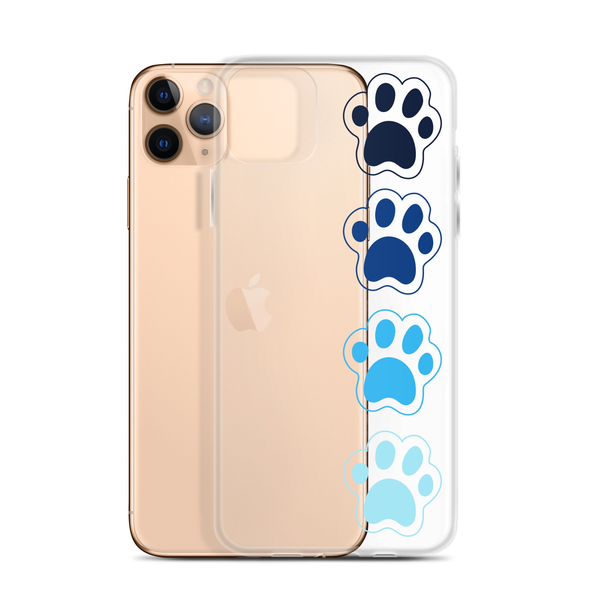 Paw Print Blue Gradient Clear Case for Phone, Dog Parent Gift, Dog Mom ...