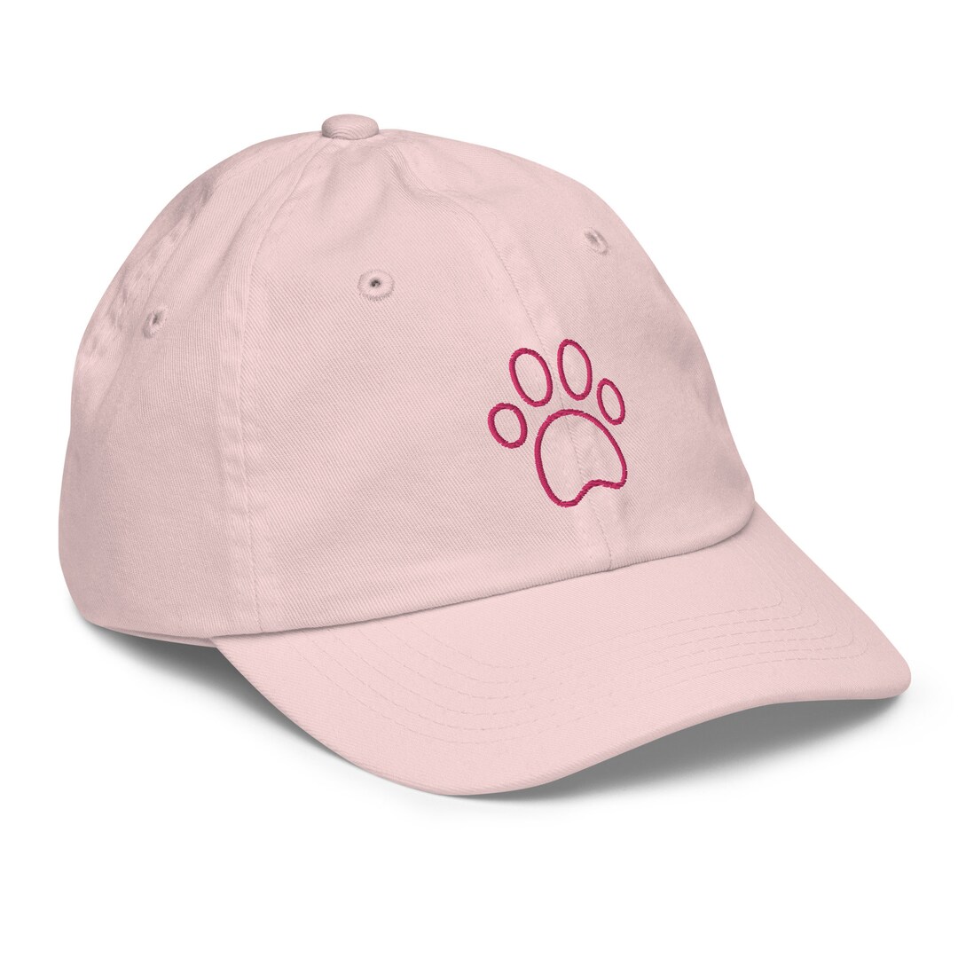 Kids Paw Print Youth Baseball Cap, Embroidered Logo, Minimal Style ...