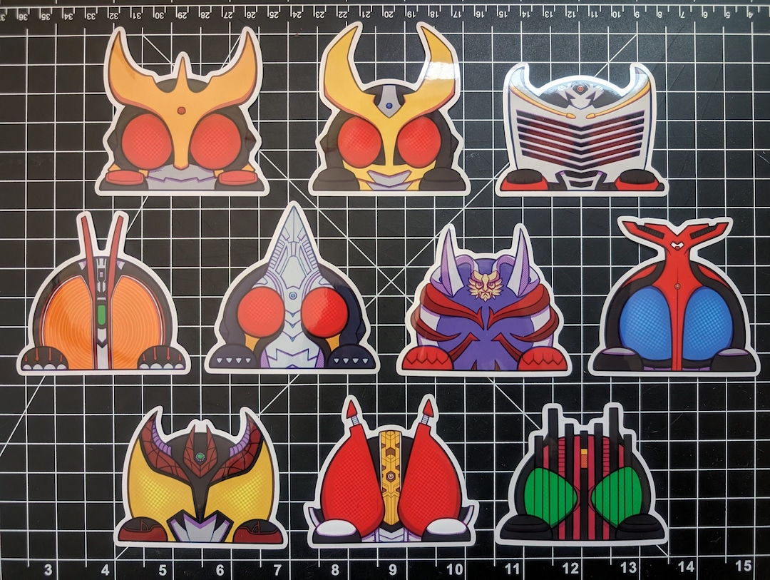 Kamen Rider Clear/borderless Peeking Stickers [heisei Part 1] - Etsy