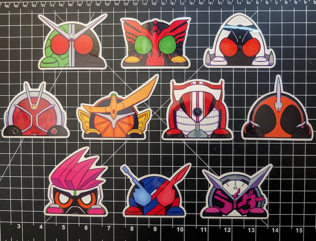 Kamen Rider Clear Peeker Stickers heisei Part 2 - Etsy
