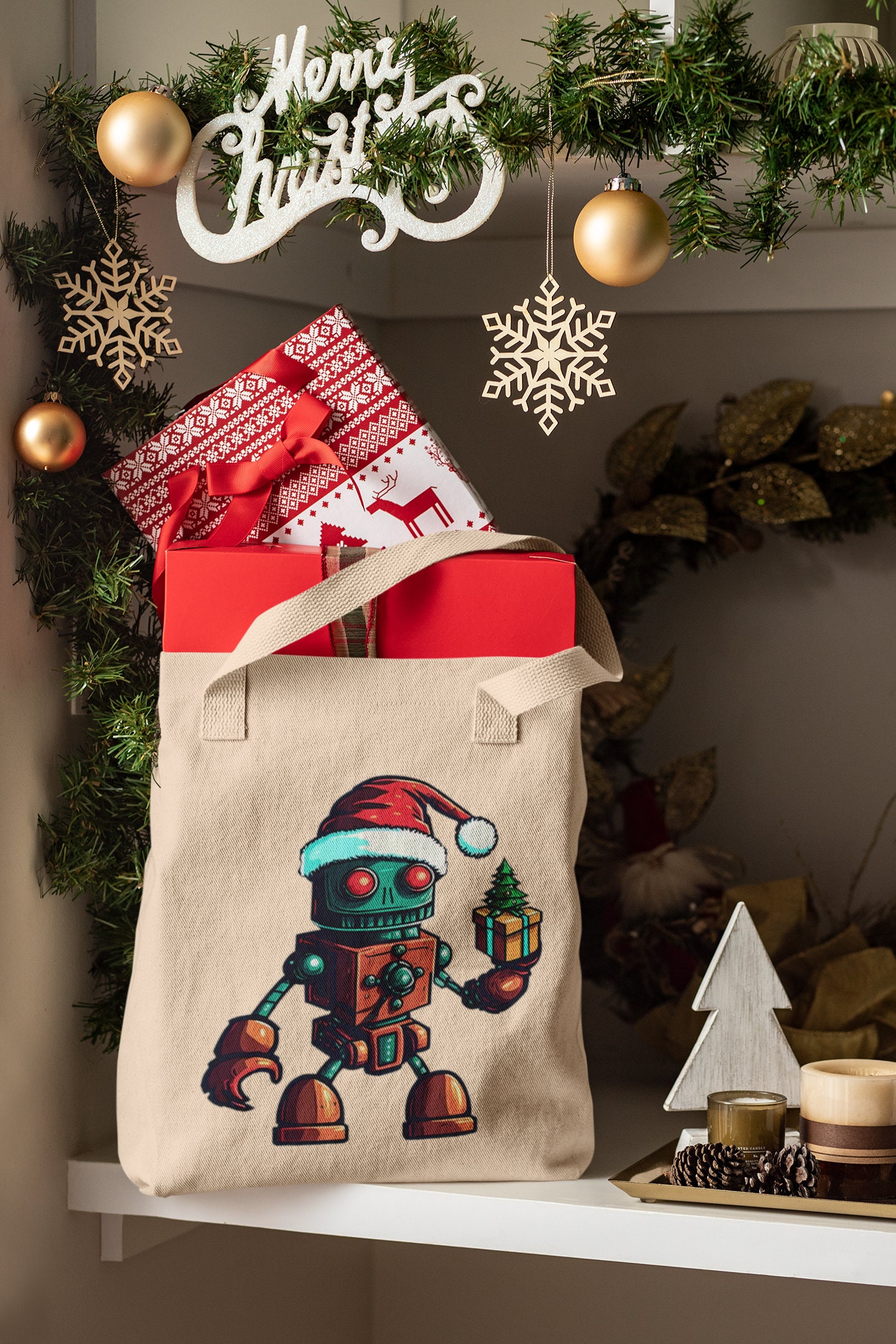 Christmas Robot PNG, Merry Christmas Robot Sublimation Design, Robot ...