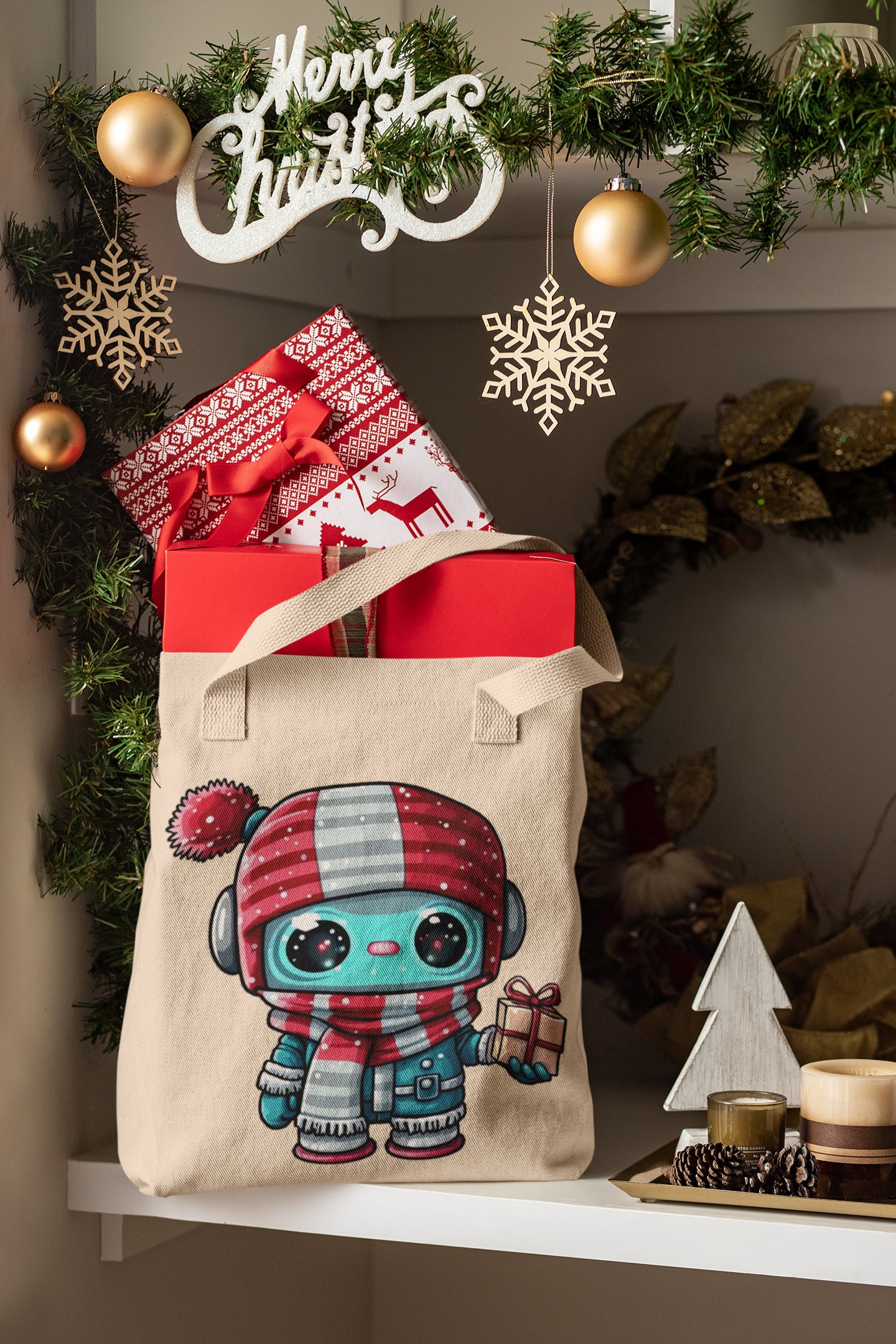 Christmas Robot PNG, Merry Christmas Robot Sublimation Design, Robot ...