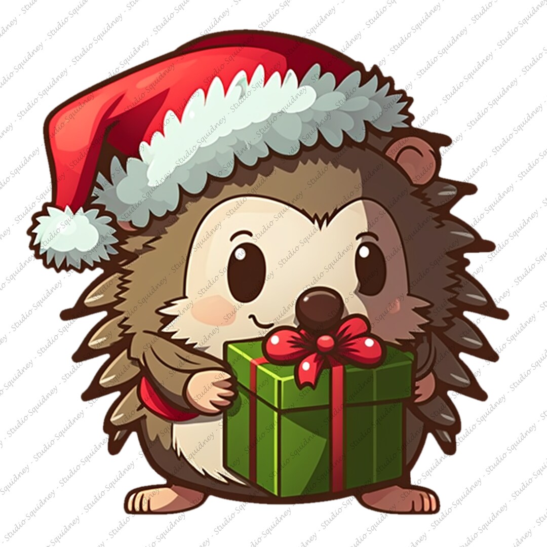 Christmas Hedgehog PNG, Merry Christmas Hedgehog Sublimation Design ...