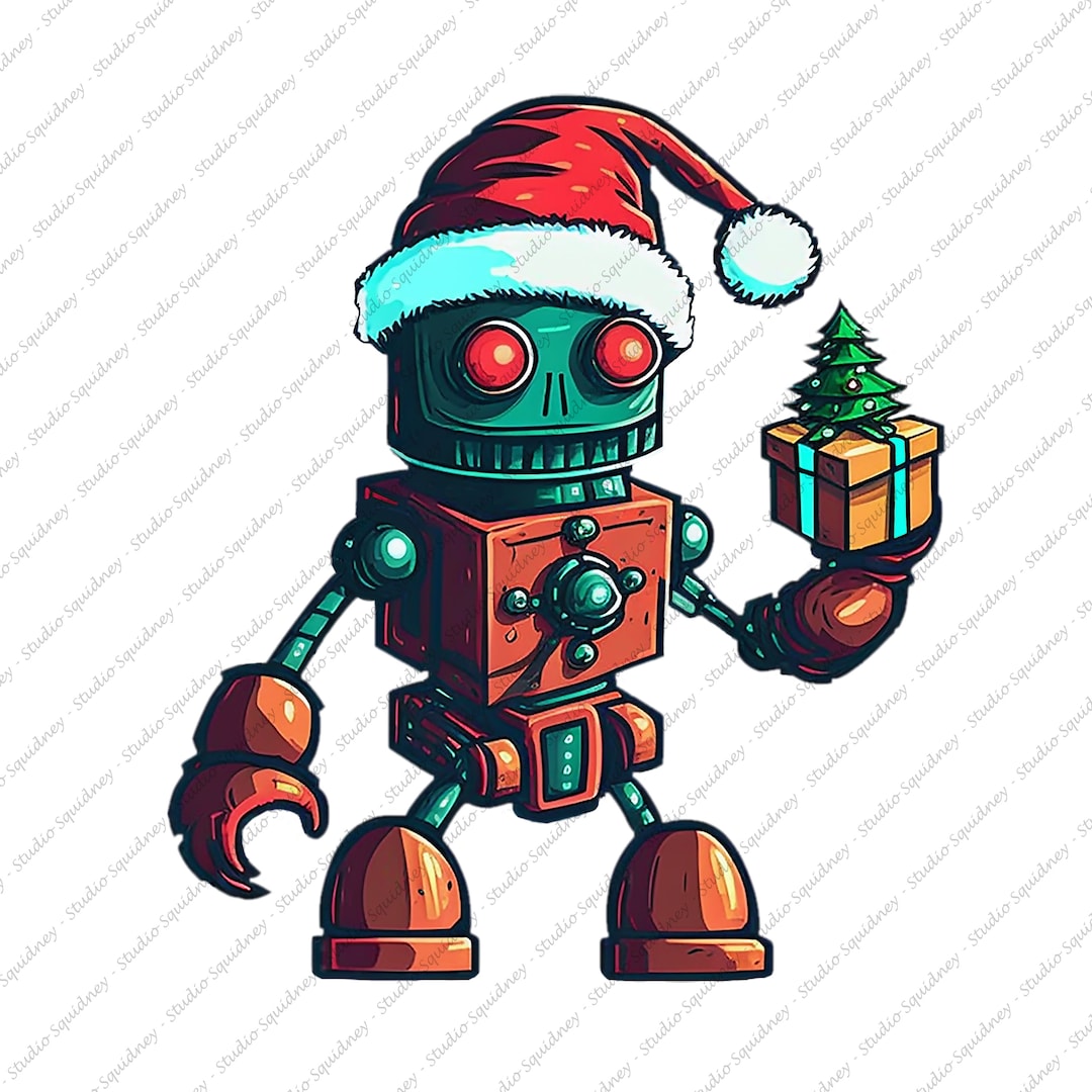 Christmas Robot PNG, Merry Christmas Robot Sublimation Design, Robot ...