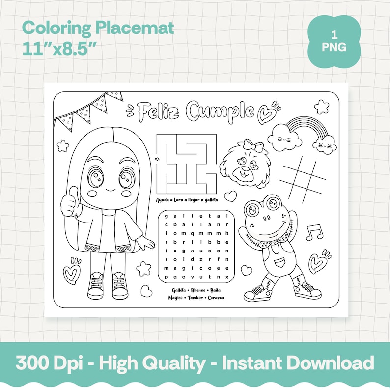 Rhenné Frog | Rene | Lara Campos | Cookie | Lara | Party Placemat ...