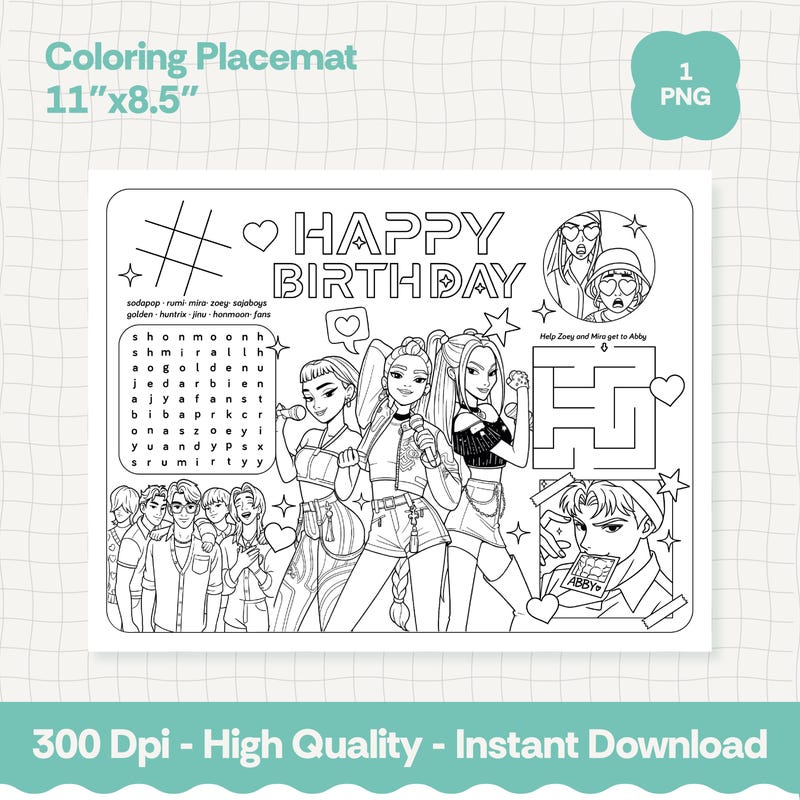 Huntrix Coloring Pages - Etsy