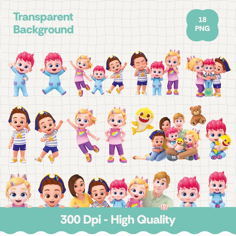 Bebefinn | Clipart PNG | 18 Cute Characters Transparent Background ...