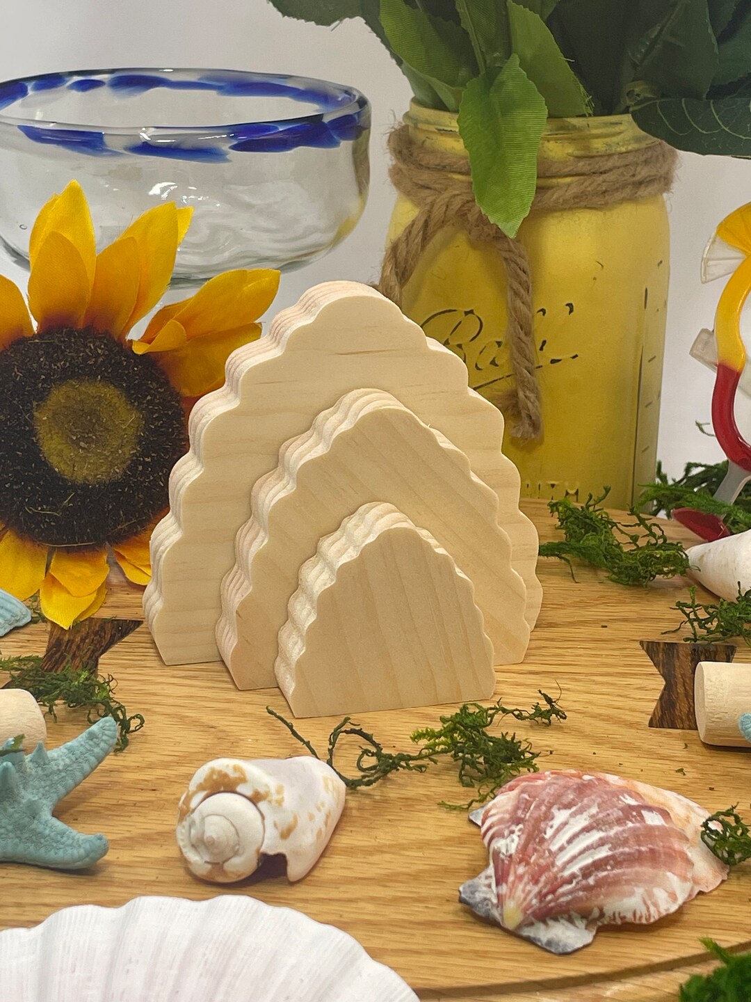 Unfinished Bee Hive Shaped Craft Solid Wood Cutout, Spring Tiered Tray ...