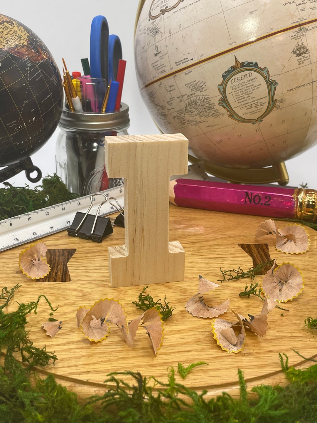 Tiered Tray Decor Unfinished Wooden Letter I, Wood Lettering Alphabet ...