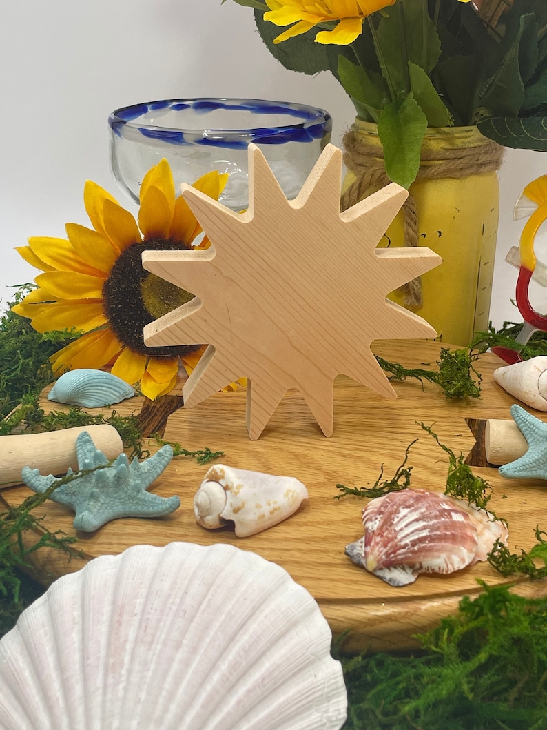 Unfinished Sun Shaped Free Standing Craft Solid Wood Cutout - Etsy