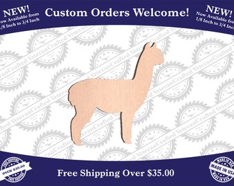 Cute Alpaca Wooden Cut Outs, Plan Alpaca Shape for Scrapbooking, DIY ...