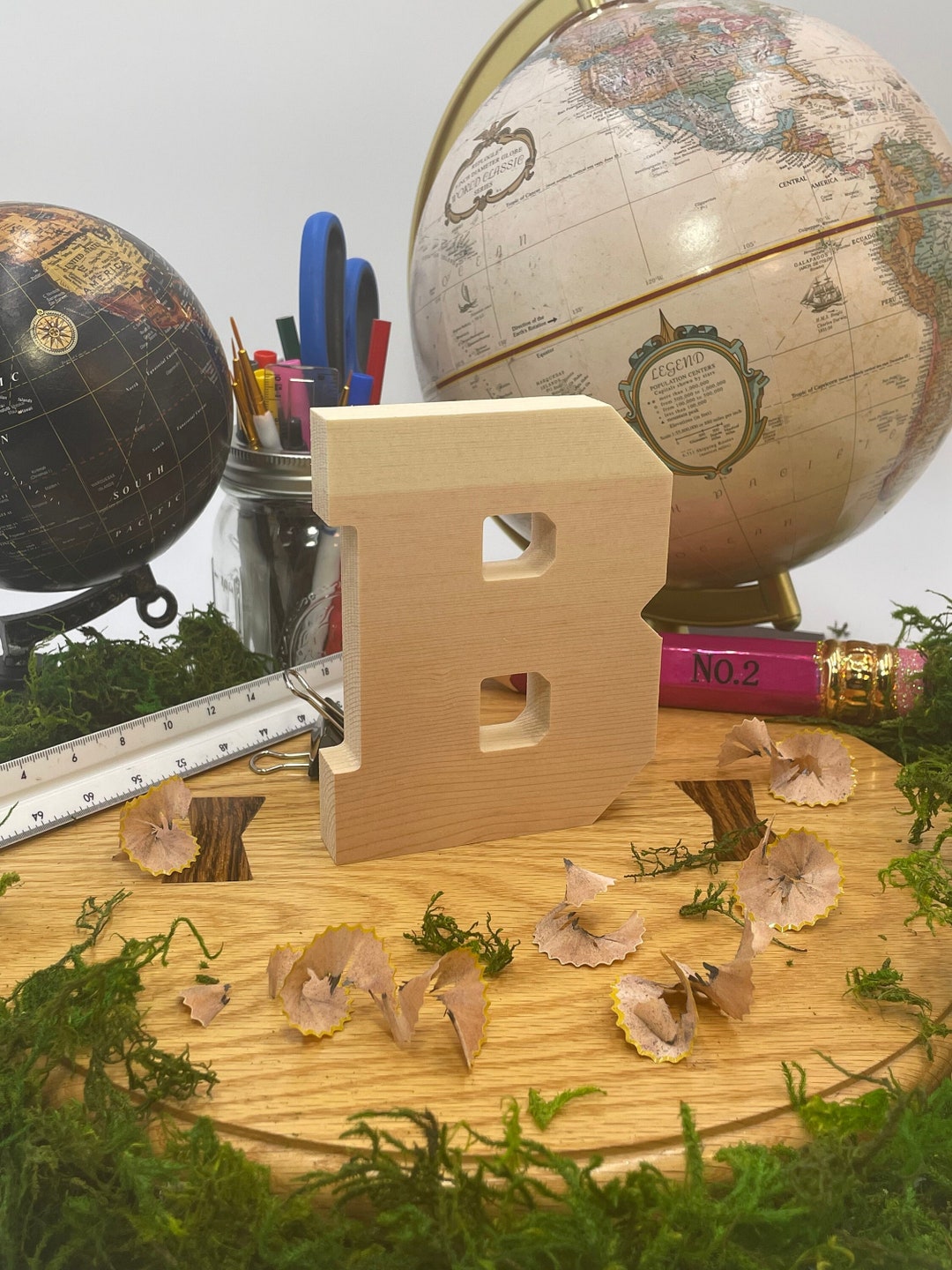 Tiered Tray Decor Unfinished Wooden Letter B, Wood Lettering Alphabet ...