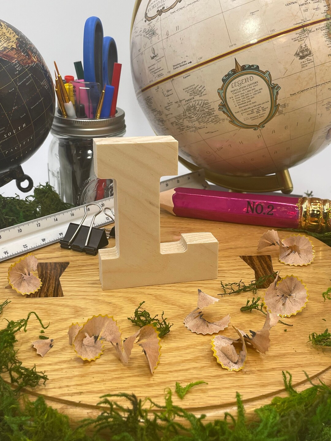 Tiered Tray Decor Unfinished Wooden Letter L, Wood Lettering Alphabet ...