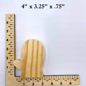Unfinished Christmas Mitten Craft Solid Wood Cutout, Tiered Tray Decor ...