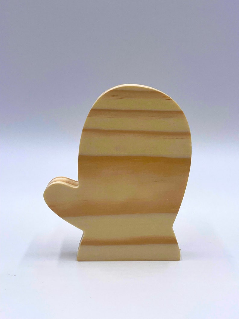Unfinished Christmas Mitten Craft Solid Wood Cutout, Tiered Tray Decor ...