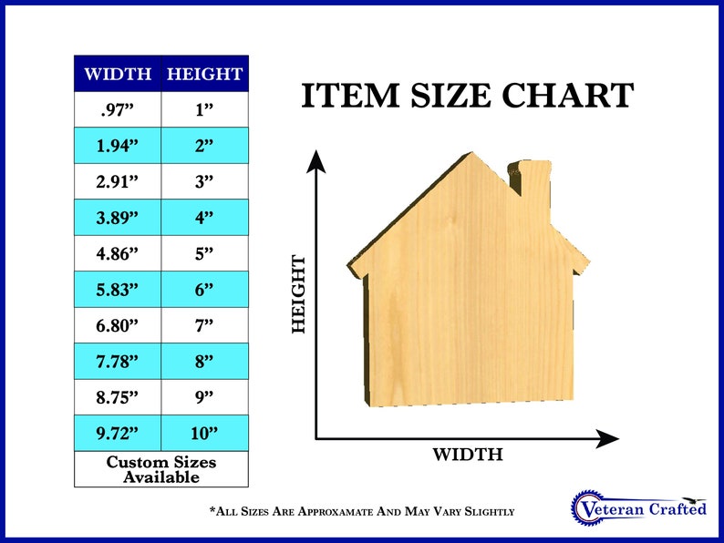 Unfinished House Shaped Free Standing Solid Wood Craft Cutout - Etsy