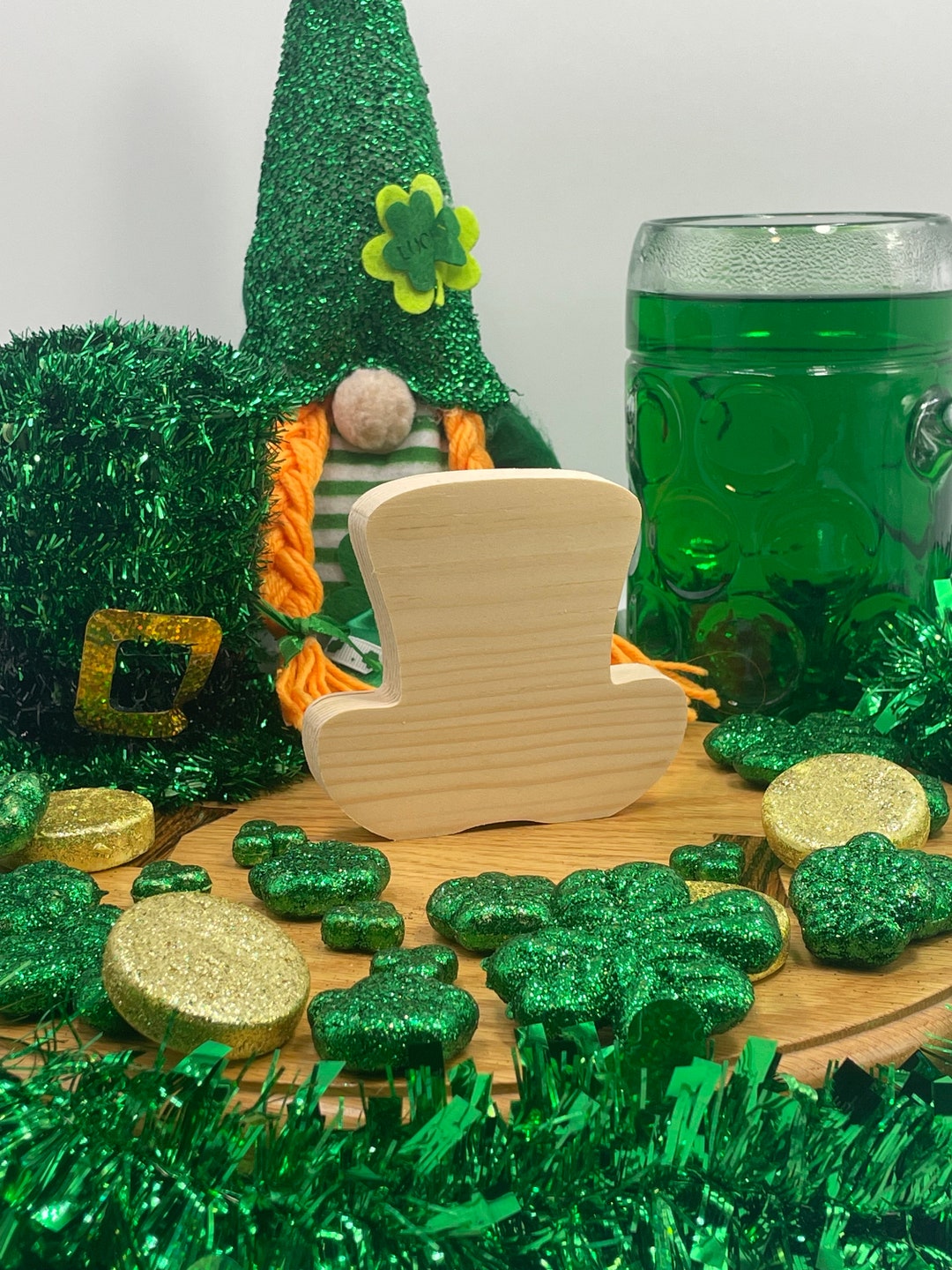 St. Patrick's Day Lucky Leprechaun Hat Unfinished Craft Solid Wood ...
