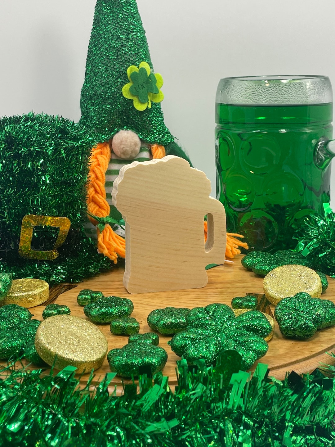 St. Patrick's Day Frosty Beer Mug Unfinished Craft Solid Wood Cutout ...