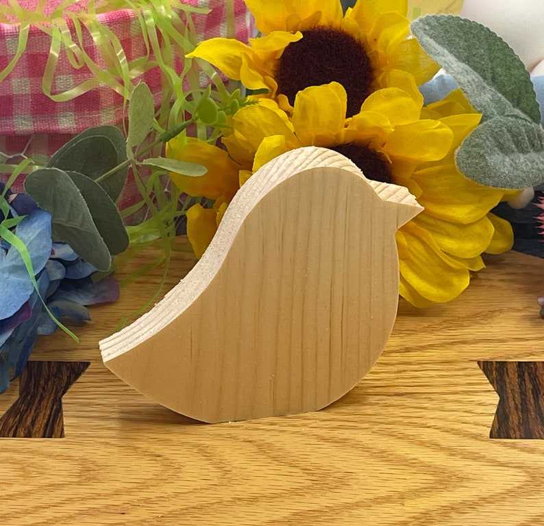 Unfinished Spring Bird Easter Birdy Craft Solid Wood Cutout, Tiered ...