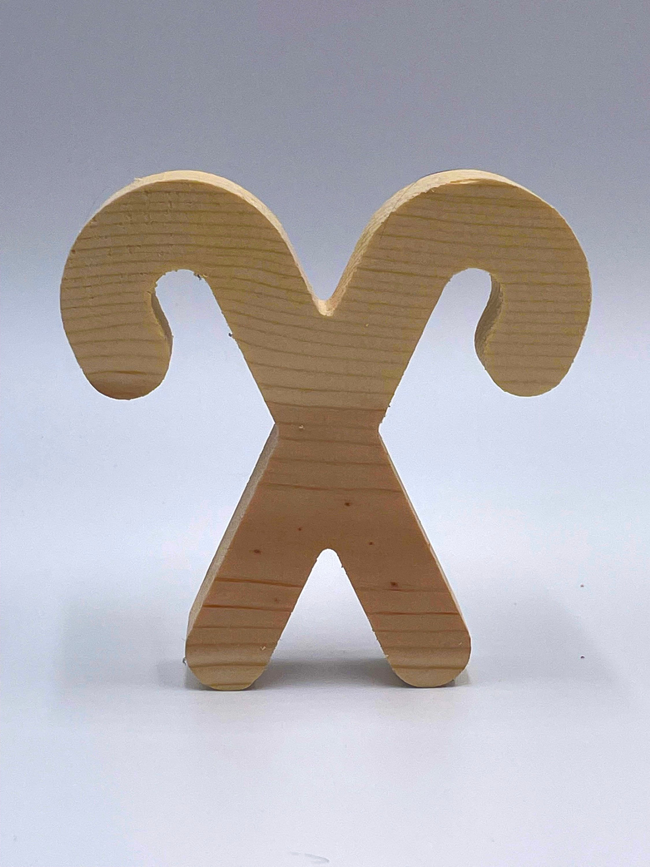 Unfinished Crossed Candy Canes Craft Solid Wood Cutout Tiered - Etsy