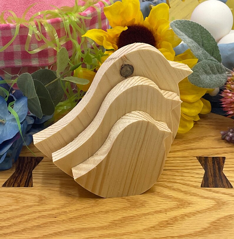Unfinished Spring Bird Easter Birdy Craft Solid Wood Cutout, Tiered ...