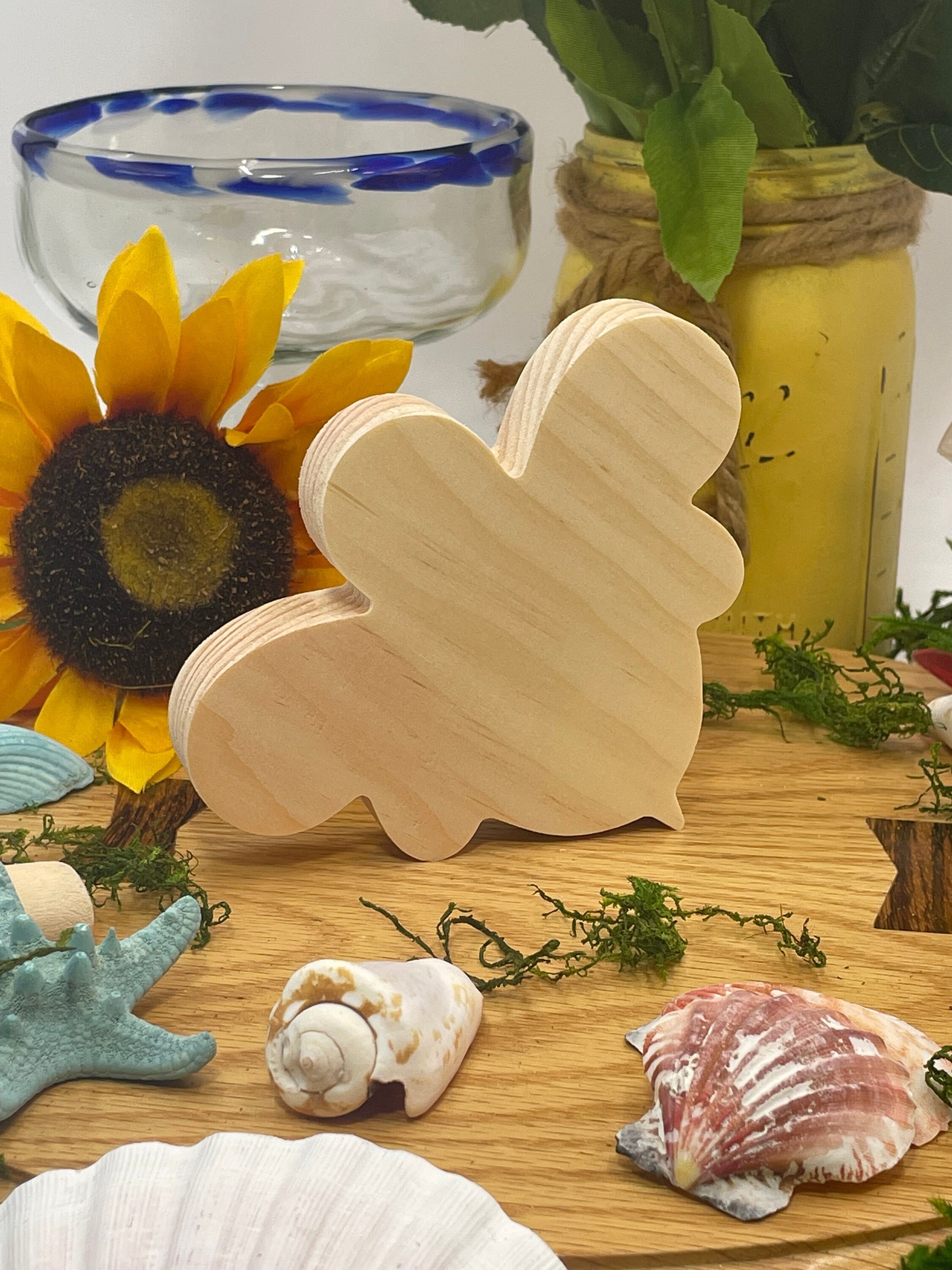 Unfinished Bumble Bee Shape Craft Solid Wood Cutout Spring - Etsy
