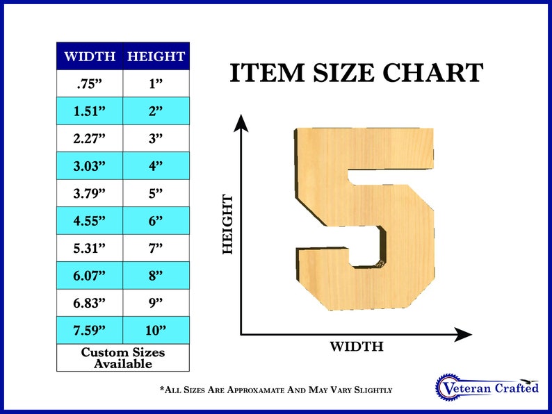 Free Standing Wood Number 5 Five Shaped Free Standing - Etsy