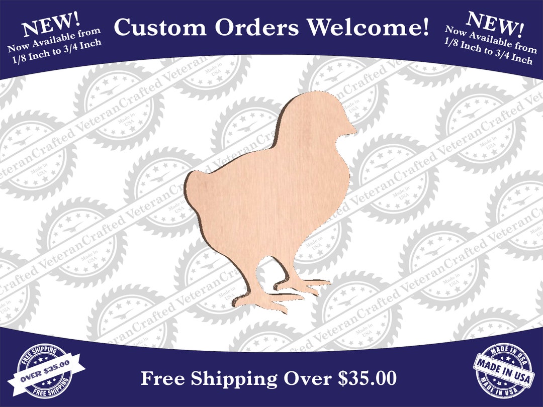 Baby Chick - Laser Cut Unfinished Chick Wood Cutout, DIY Blank Craft ...