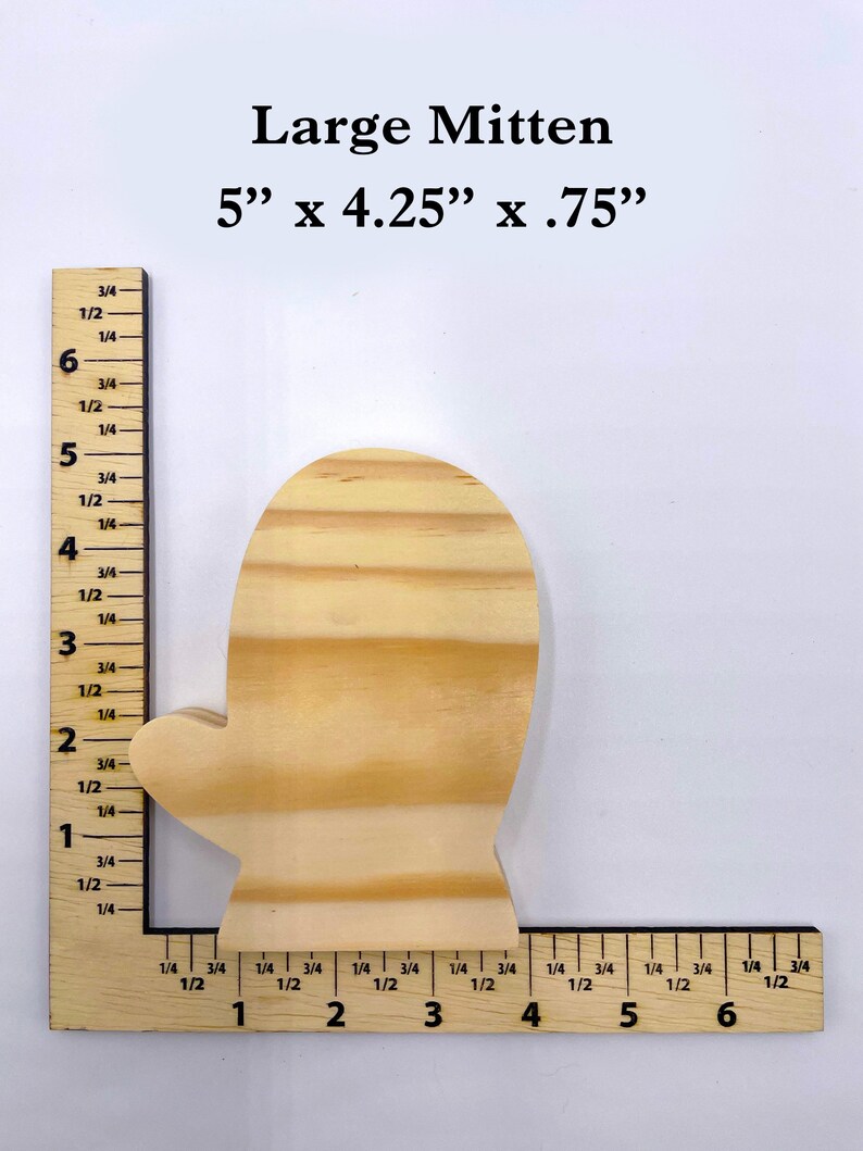 Unfinished Christmas Mitten Craft Solid Wood Cutout, Tiered Tray Decor ...
