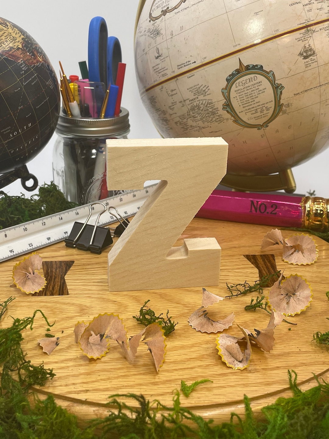 Tiered Tray Decor Unfinished Wooden Letter Z, Wood Lettering Alphabet ...