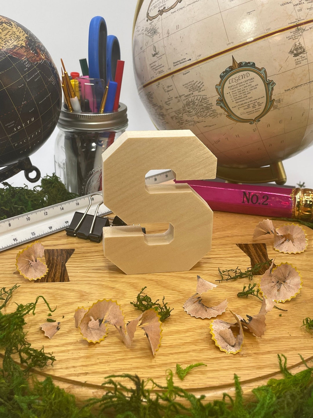 Tiered Tray Decor Unfinished Wooden Letter S, Wood Lettering Alphabet ...