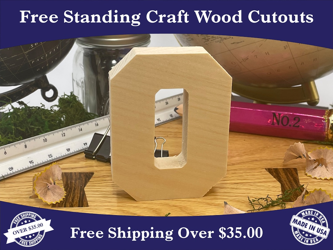 Free Standing Wood Number 0 Zero Shaped Free Standing Unfinished Craft ...