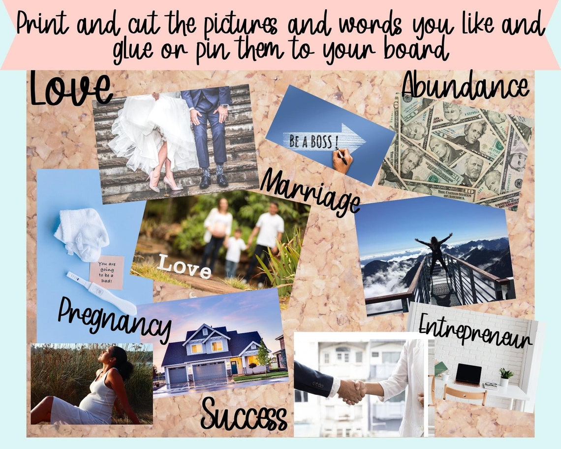 Printable Vision Board Kit, Vision Board Bundle, Vision Board Party Kit ...