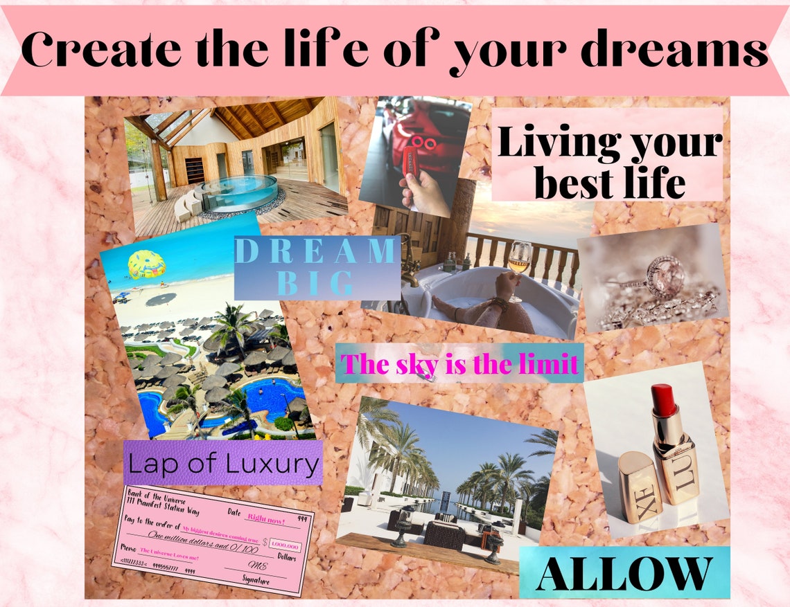 Printable Vision Board Kit, Abundance Vision Board, Vision Board Photos ...