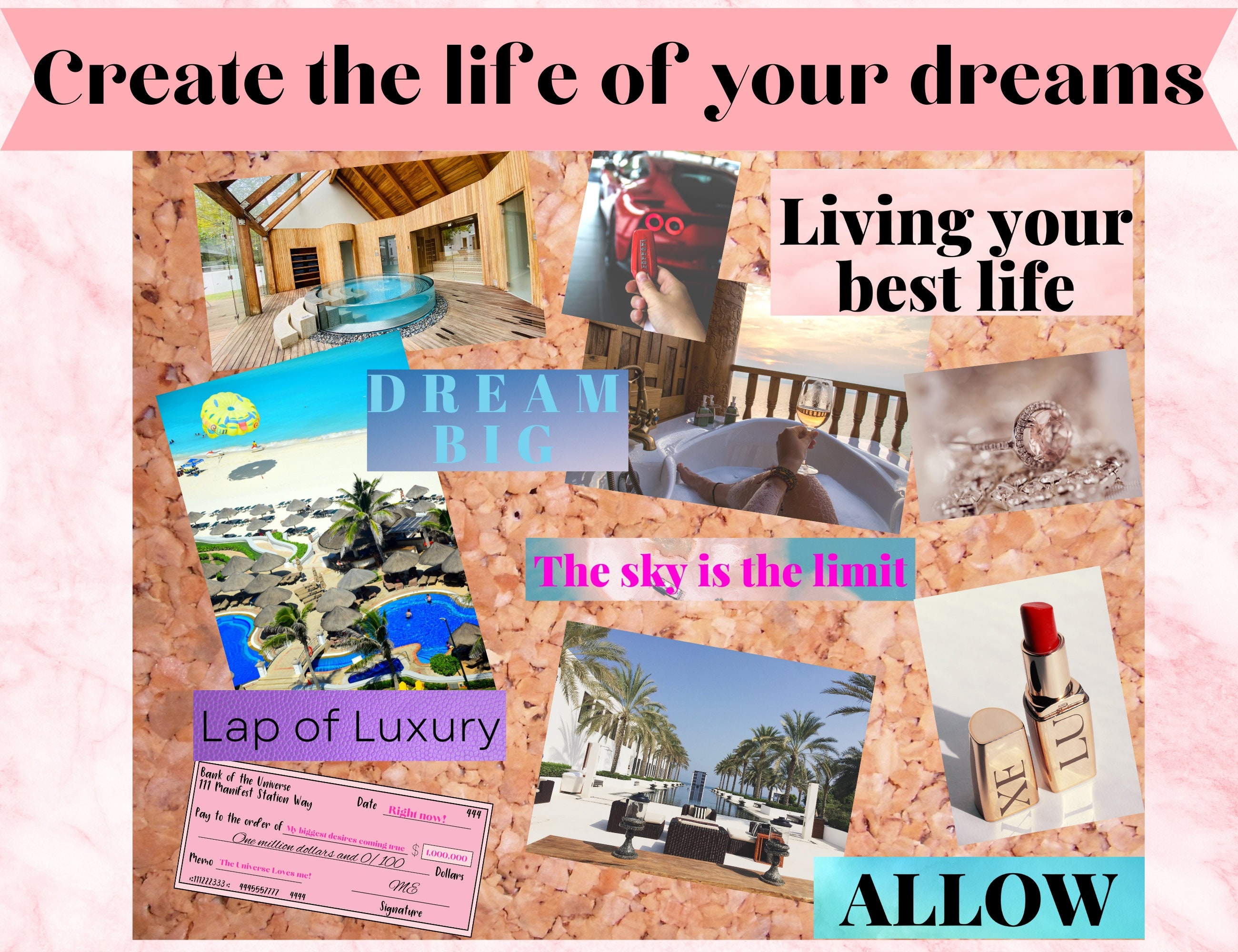 Printable Vision Board Kit, Abundance Vision Board, Vision Board Photos ...