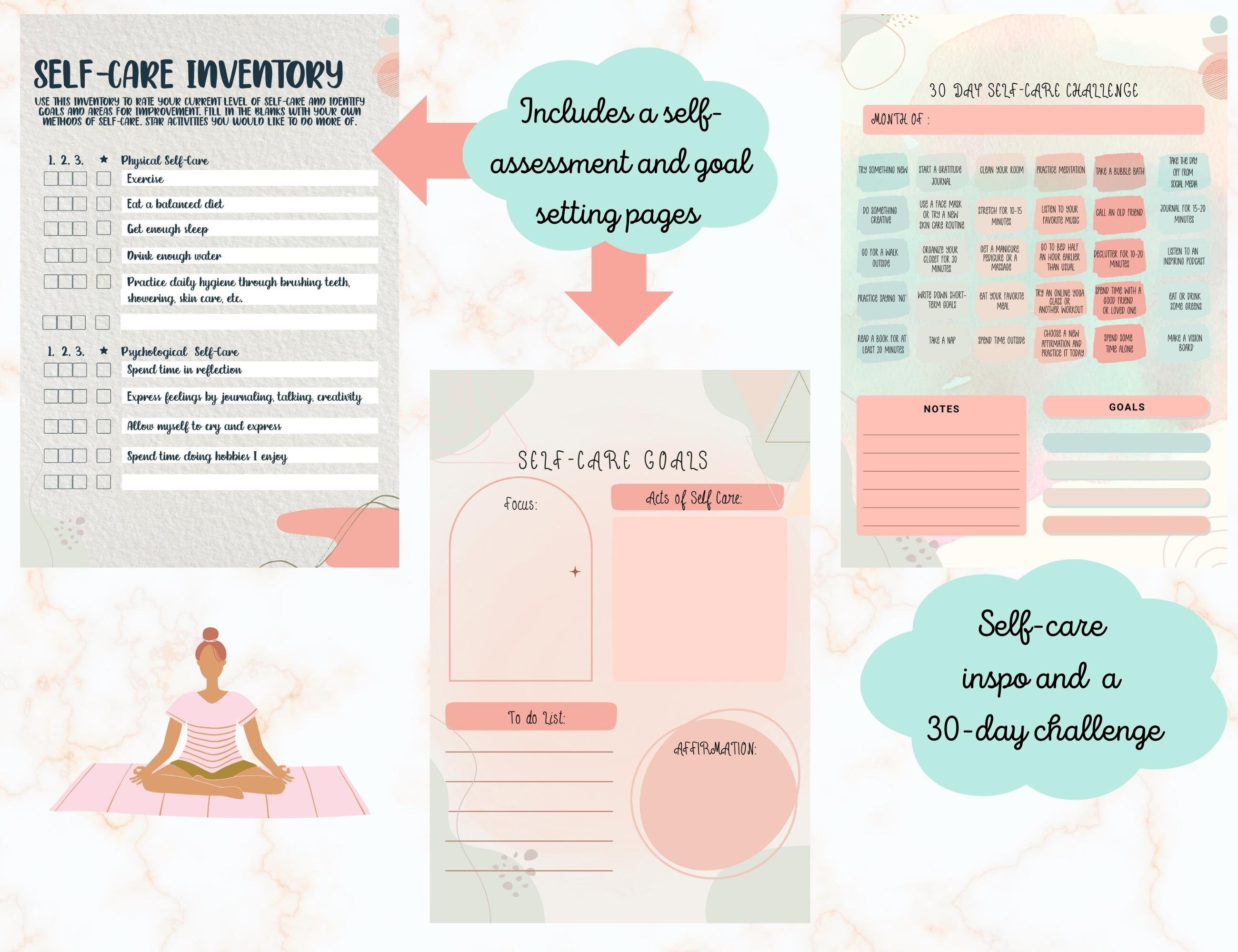 Self-care Planner, Self-care Journal, Self Care Tracker, Self Care ...