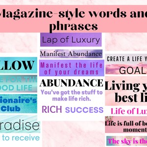 Printable Vision Board Kit, Abundance Vision Board, Vision Board Photos ...