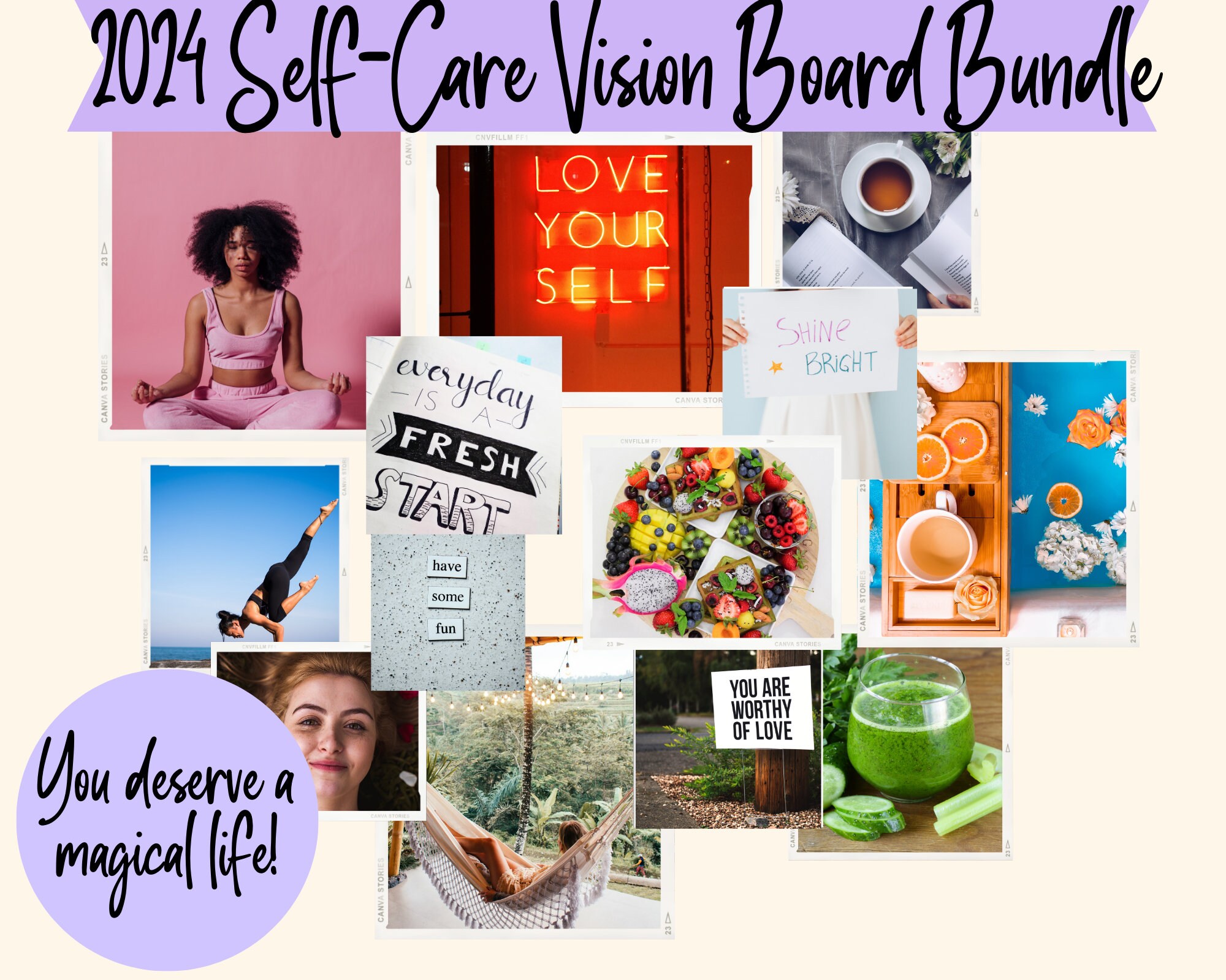 Vision Board Party, Digital Vision Board, Vision Board Kit, Printable ...